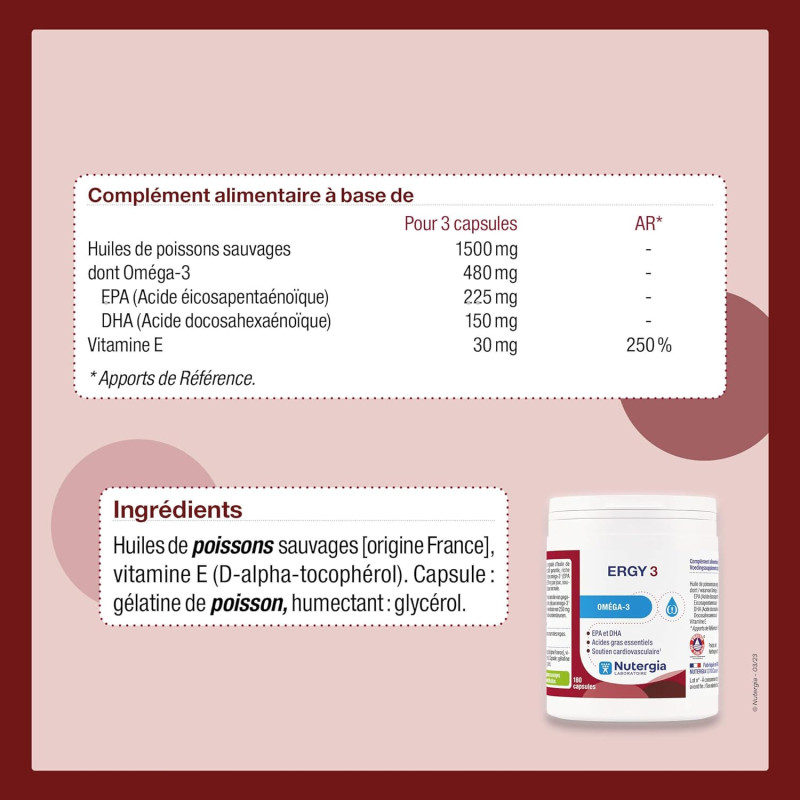 Complément alimentaire Ergy 3 | Oméga-3 | Nutergia