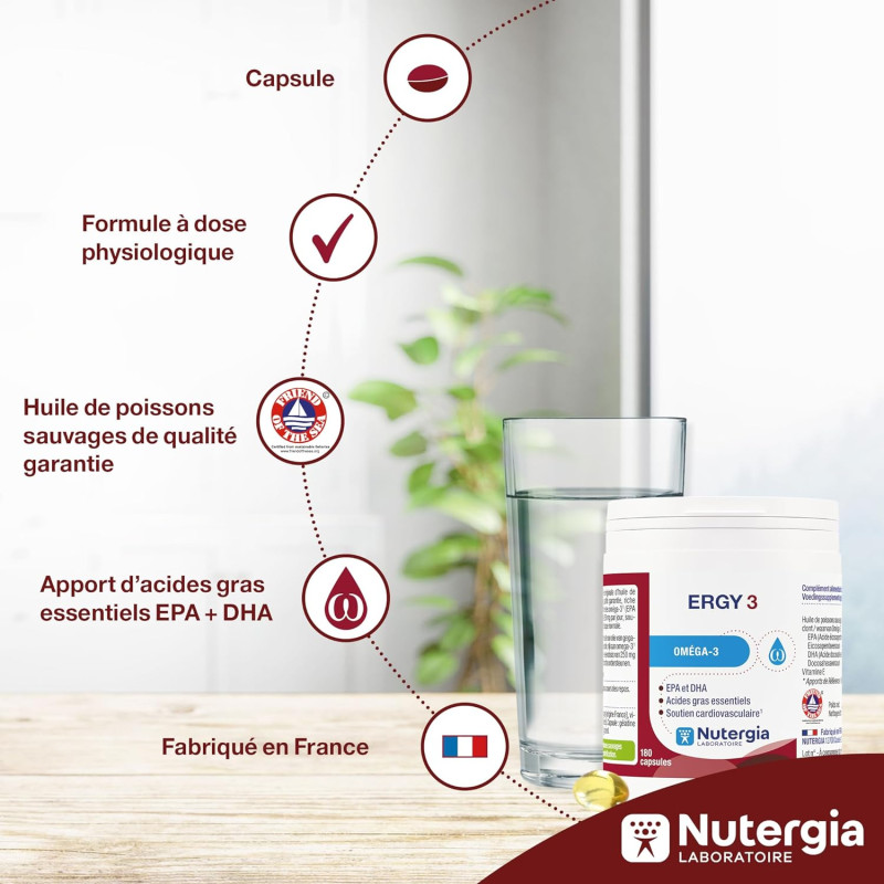 Complément alimentaire Ergy 3 | Oméga-3 | Nutergia
