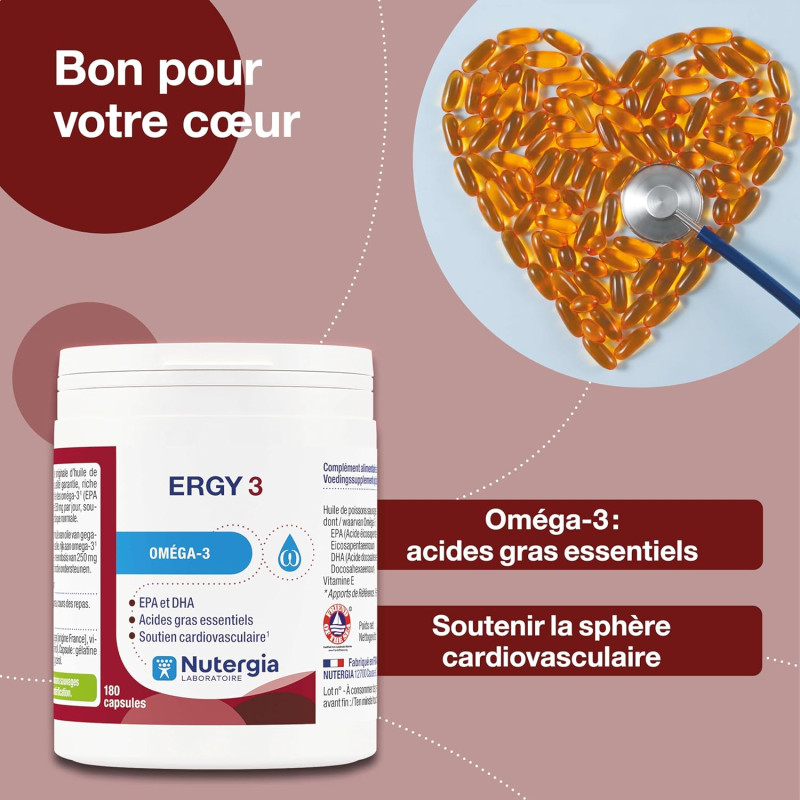 Complément alimentaire Ergy 3 | Oméga-3 | Nutergia