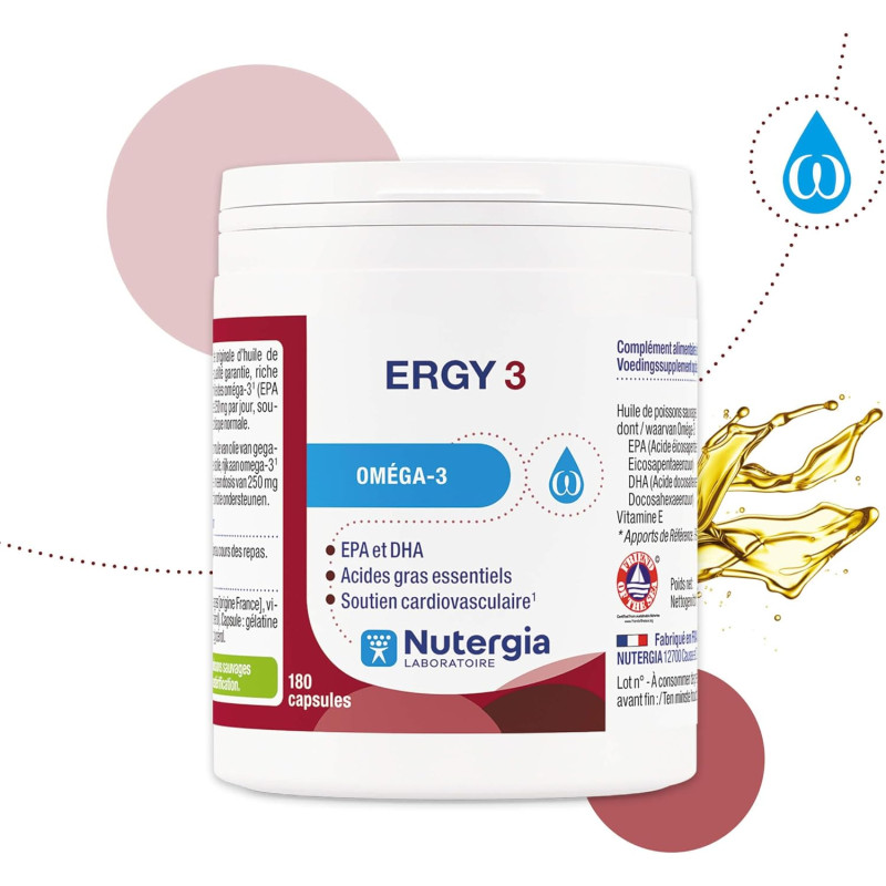 Complément alimentaire Ergy 3 | Oméga-3 | Nutergia